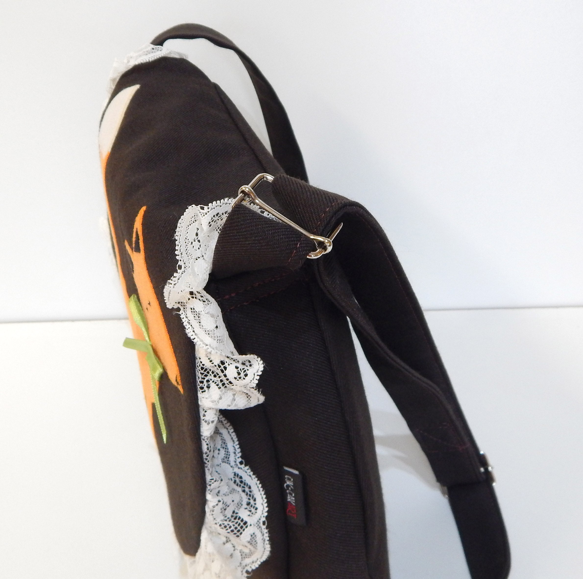 Autumn Fox Crossbody Bag – Handmade Wool Purse With Velour Applique ...