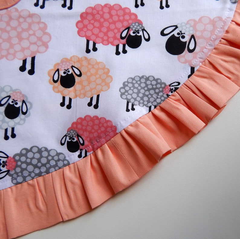 Handmade Sheep Print Cotton Apron: Retro Farmhouse Kitchen With Pockets ...