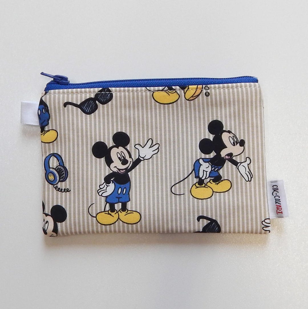 Mickey Mouse Coin Purse, Vintage Disney Wallet, Handmade Zipper Pouch ...