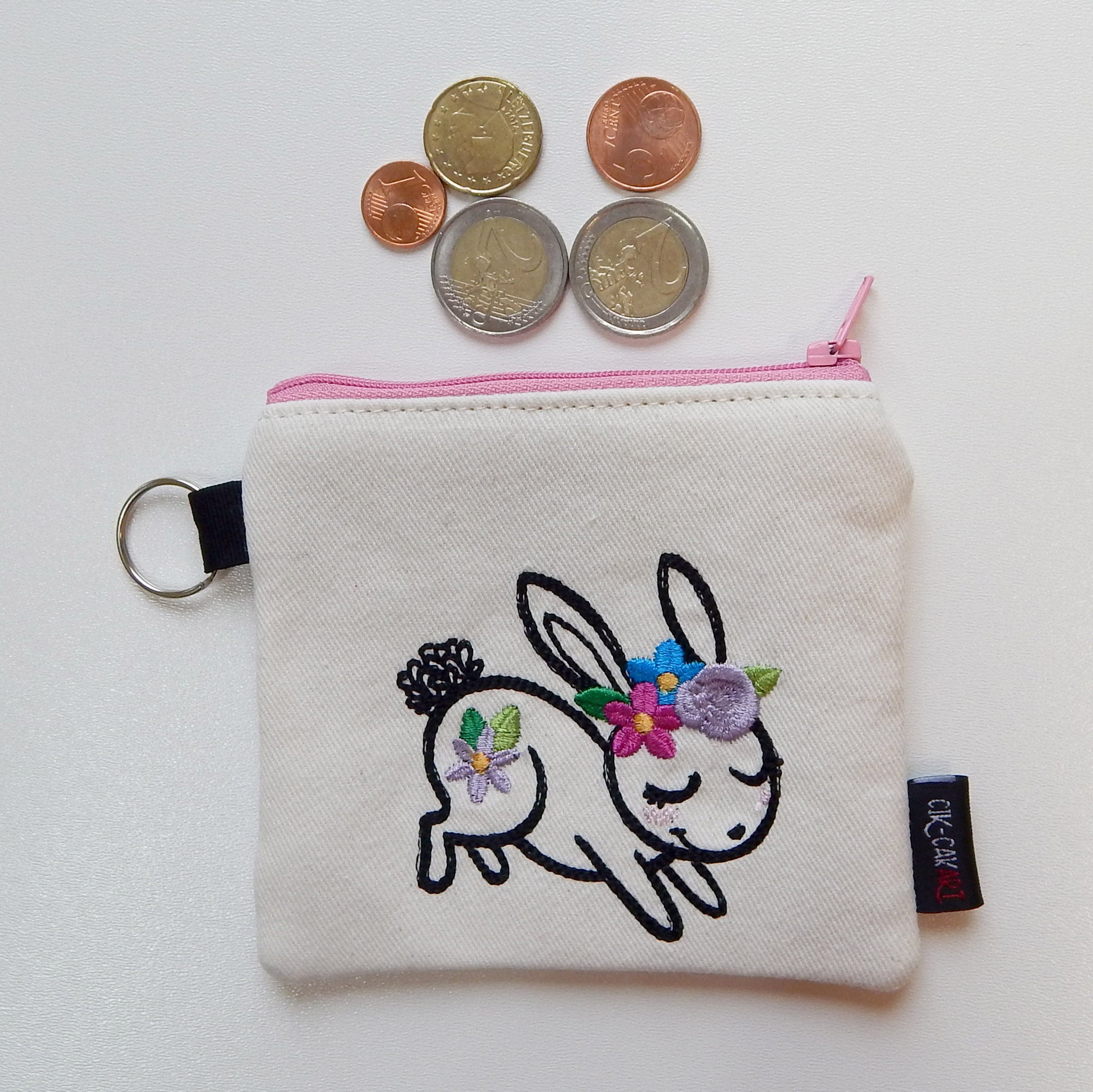 Bunny Coin Purse – Small Zipper Wallet, Cute Rabbit Pouch, Canvas Gift ...