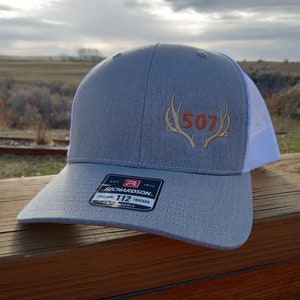 Customized Area Code or Monogram Hat | Deer Antlers | Trucker Hat ...