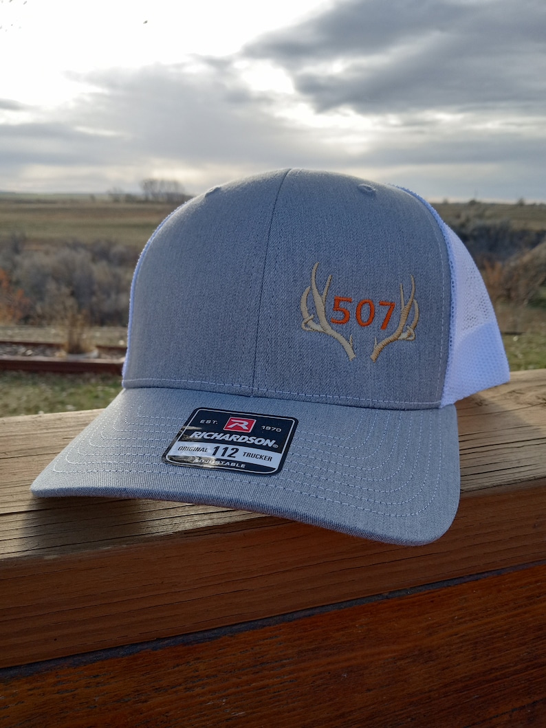 Customized Area Code or Monogram Hat | Deer Antlers | Trucker Hat ...