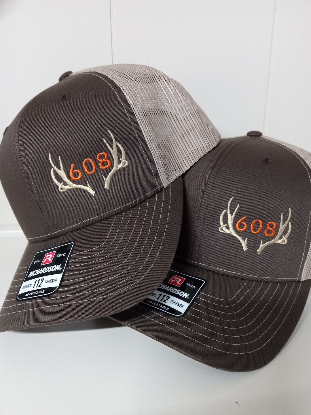 Customized Area Code or Monogram Hat | Deer Antlers | Trucker Hat ...