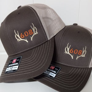 Customized Area Code or Monogram Hat | Deer Antlers | Trucker Hat ...