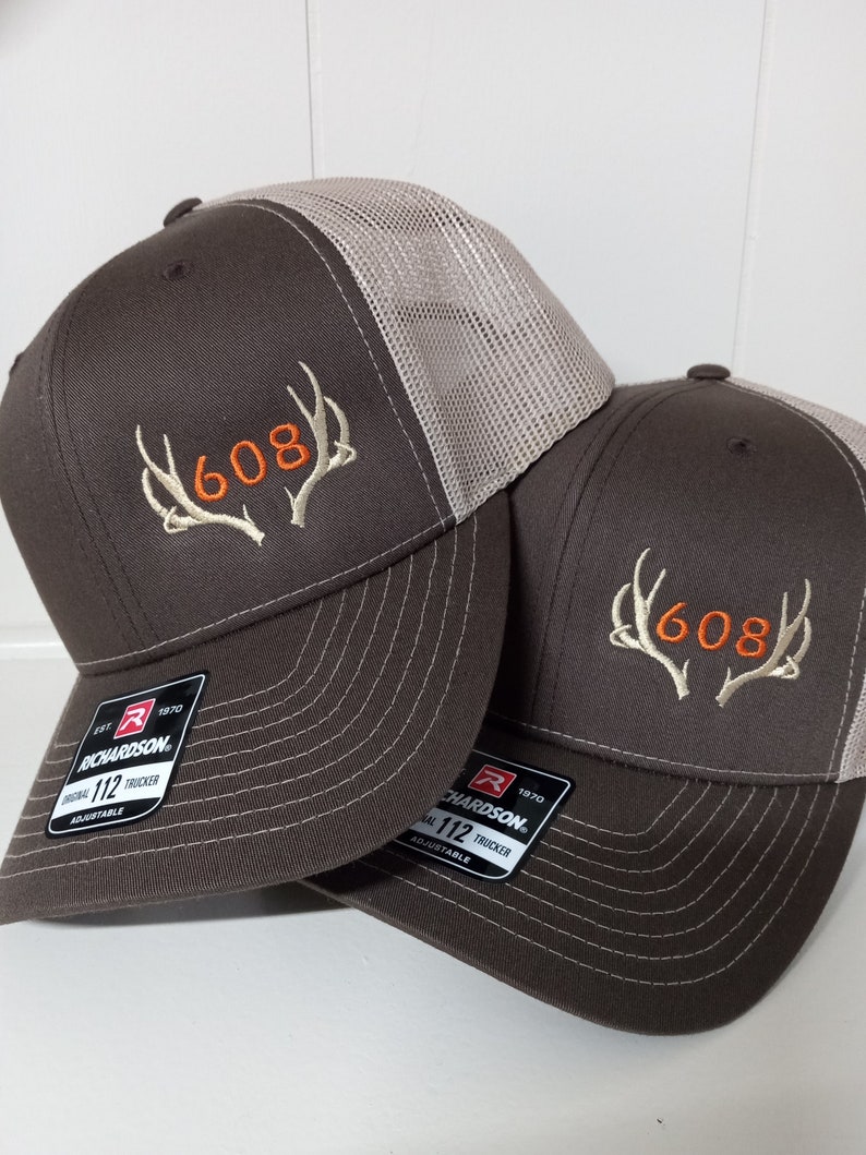 Customized Area Code or Monogram Hat | Deer Antlers | Trucker Hat ...