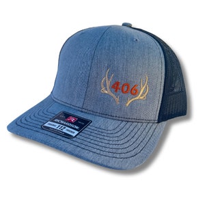 Customized Area Code or Monogram Hat | Deer Antlers | Trucker Hat ...