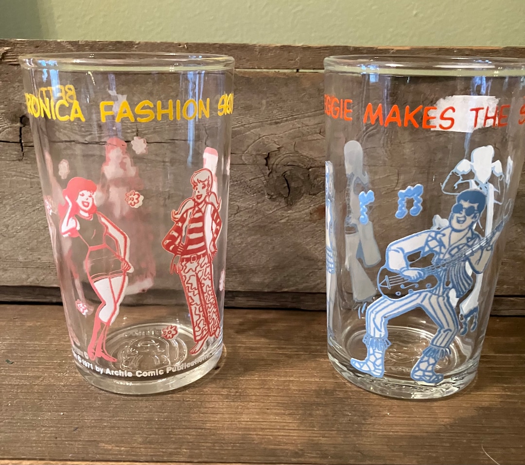Pair of Vintage Archie Comics Drinking Glasses Reggie and Veronica - Etsy