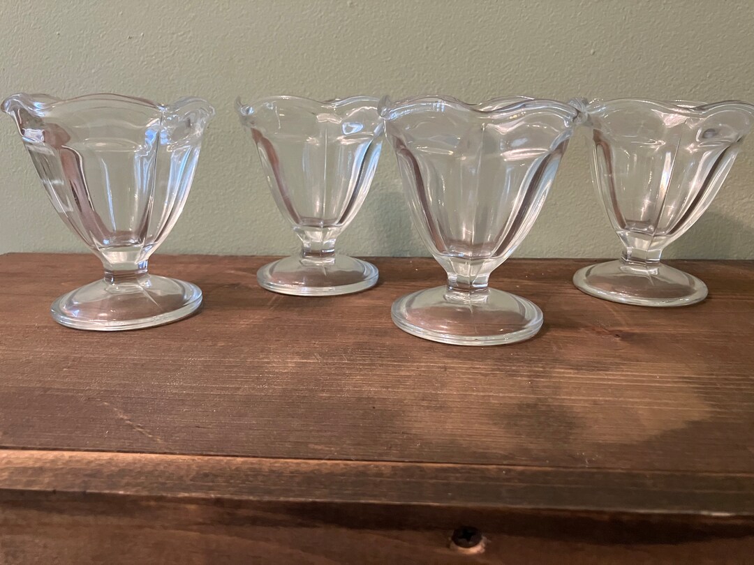 Vintage 4 Piece Anchor Hocking Tulip Ice Cream Sundae Glass Cups - Etsy