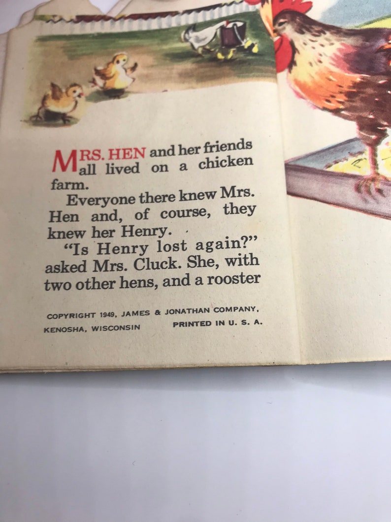 Vintage 1949 Mini Children’s Book - the Hens and Their Chicks - Etsy