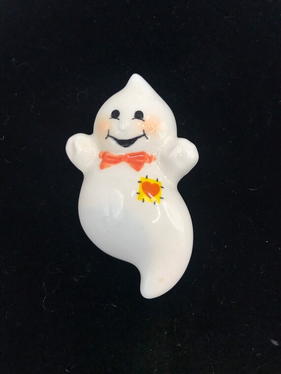 Vintage Halloween Pin Ghost Gem