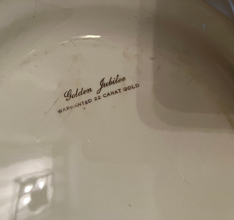 Vintage TST Co. Golden Jubilee Serving Platter Trimmed in 22k Gold - Etsy