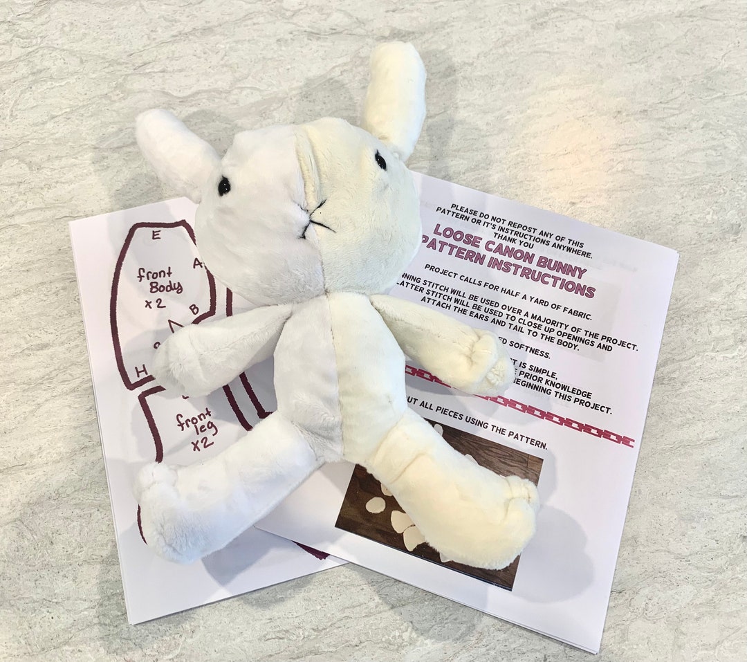 Loose Cannon Bunny Plush Pattern 14 In - Etsy