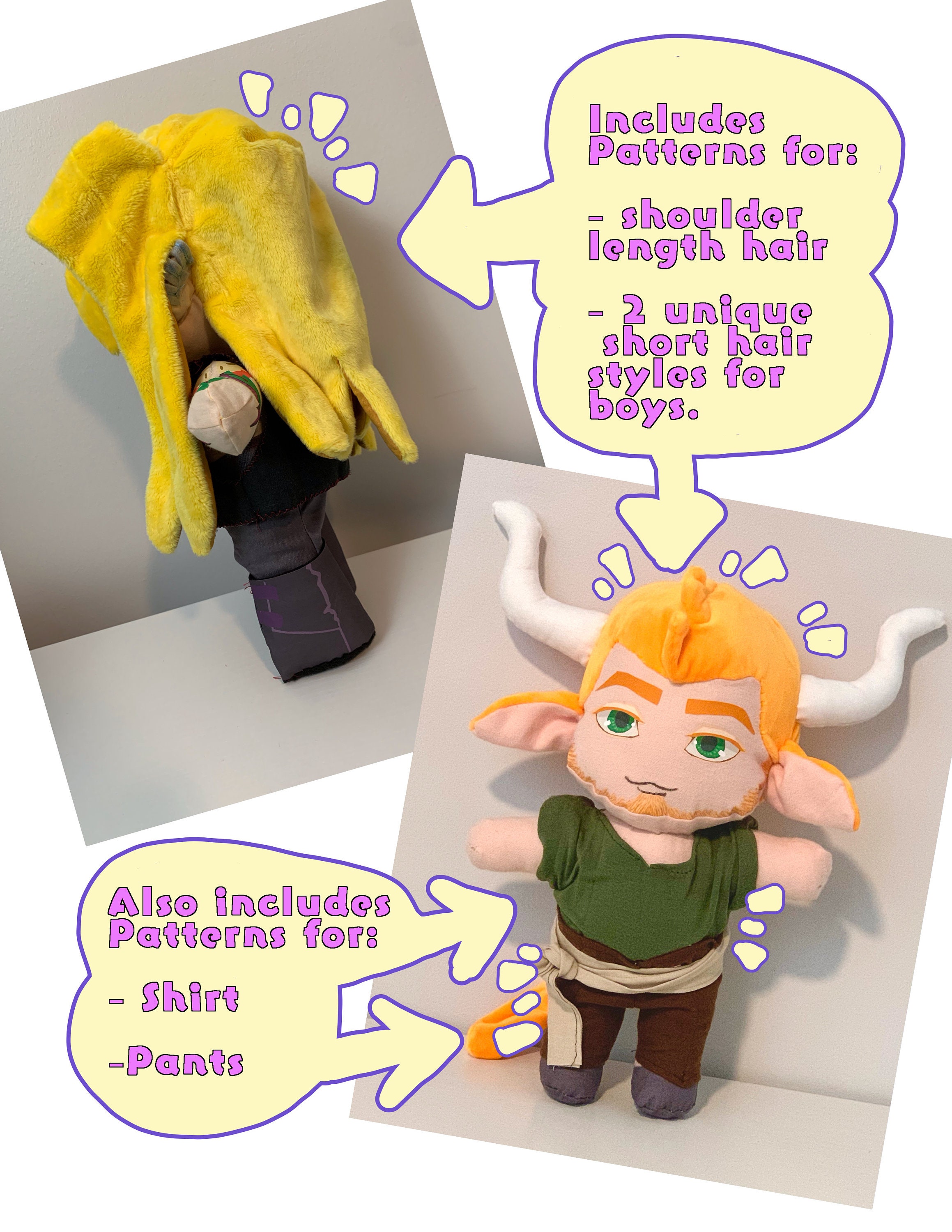 Deluxe Anime Plush Pattern (14 Inch) and Instructions - Includes ...