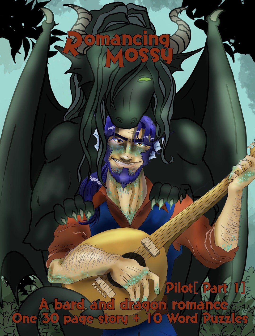 Romancing Mossy Part 1: A Bard and Dragon Romance One 30 Page Story +10 Word Puzzles -DND Story ...