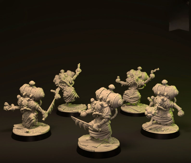 Set of 5 Evil Alchemist Miniatures Monster Fantasy Dnd - Etsy