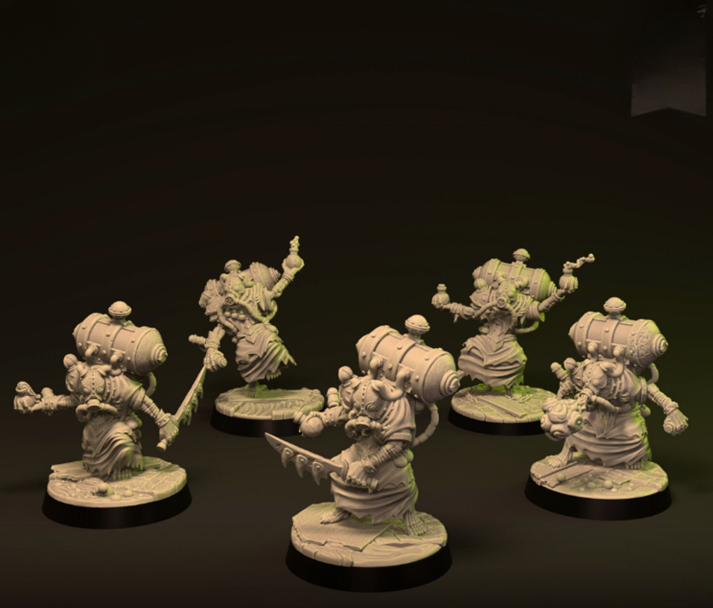 Set of 5 Evil Alchemist Miniatures Monster Fantasy Dnd - Etsy