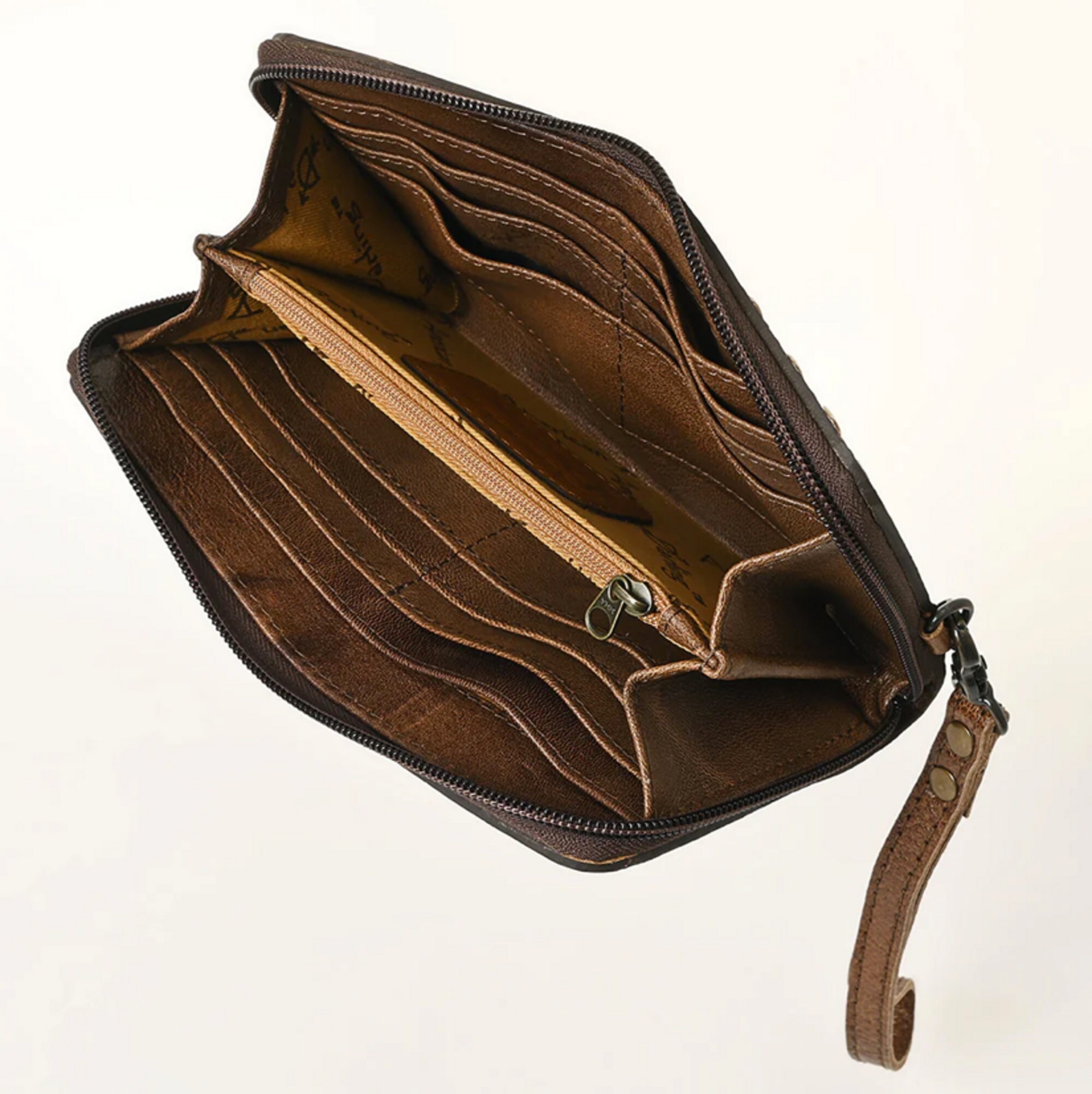 Hand-tooled Leather Wallet American Darling Western Wristlet - Etsy