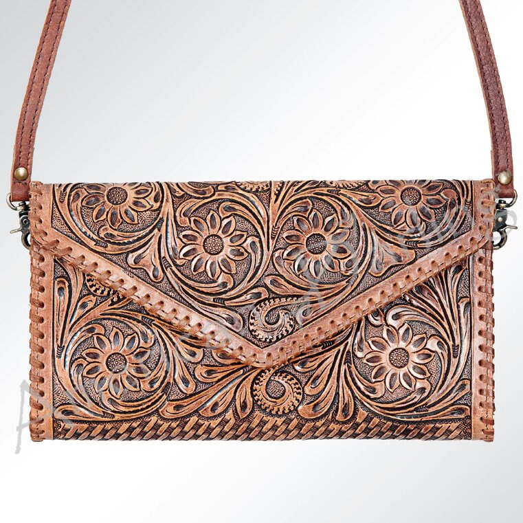 Genuine Full Grain Leather, Tooled Leather, Shoulder Purse - Etsy
