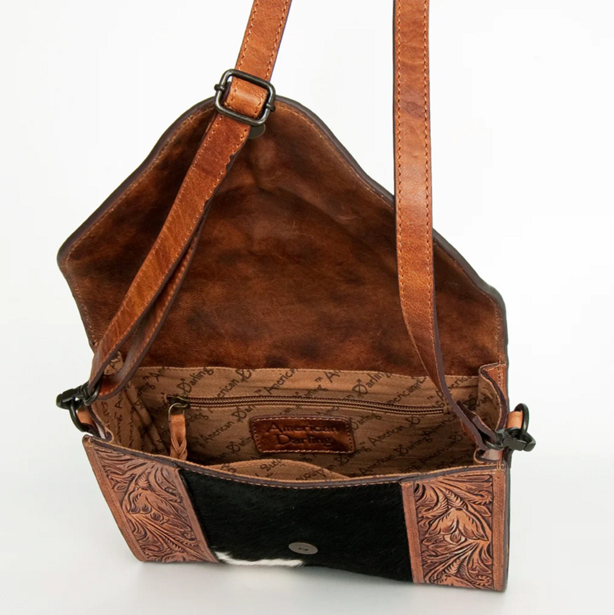 Handcrafted Western Leather Purse American Darling Tooled Crossbody Bag ...
