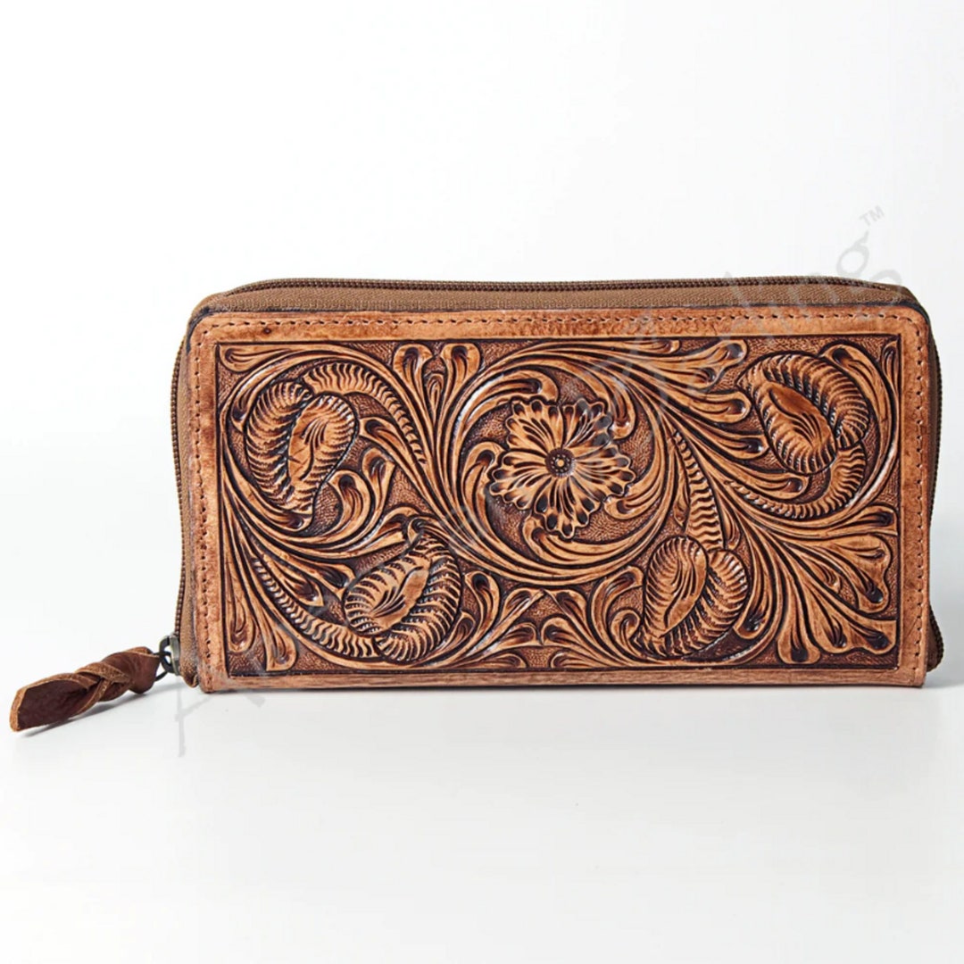 Hand-tooled Leather Wallet Genuine Leather Wallet American Darling ...