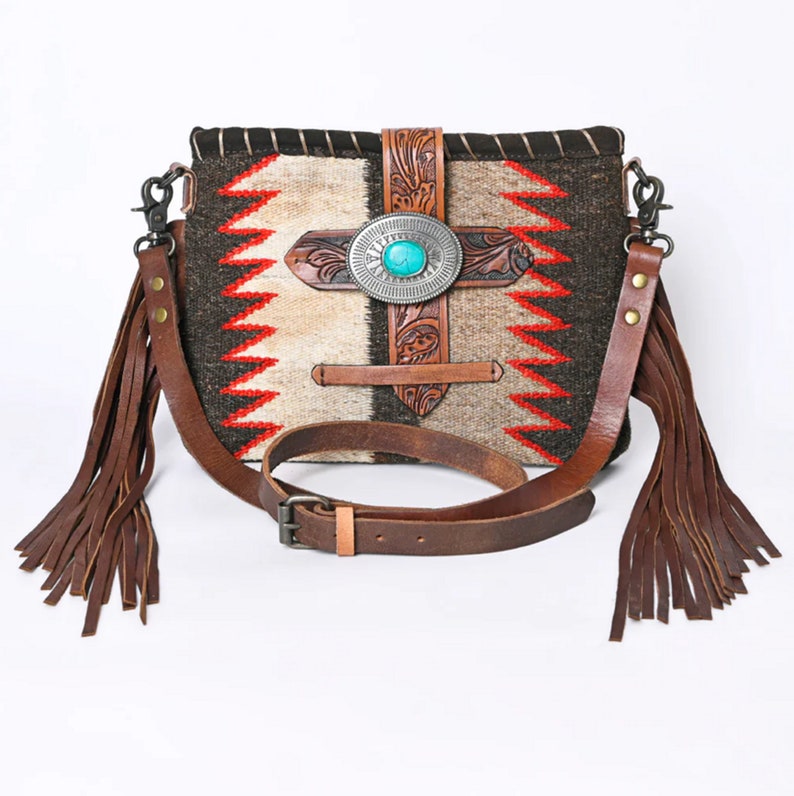 Western Purse, Saddle Blanket Purse, Shoulder Purse, Leather Crossbody ...