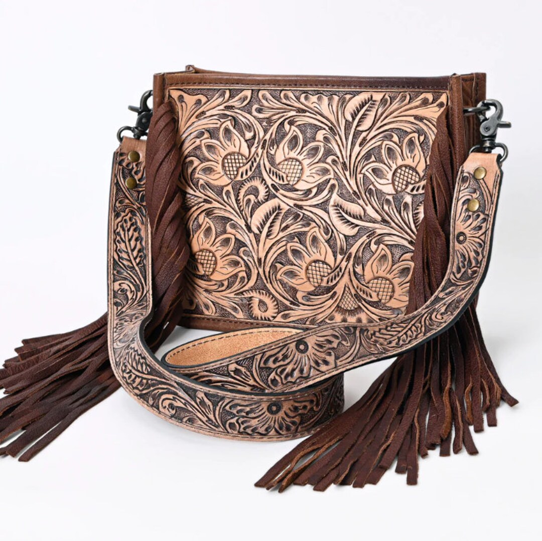 Genuine Full Grain Leather, Tooled Leather, Shoulder Purse - Etsy
