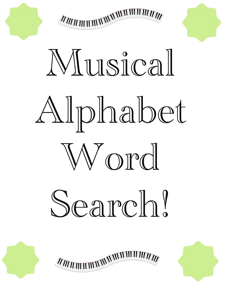 Musical Alphabet Word Searches (3 Levels) - Etsy
