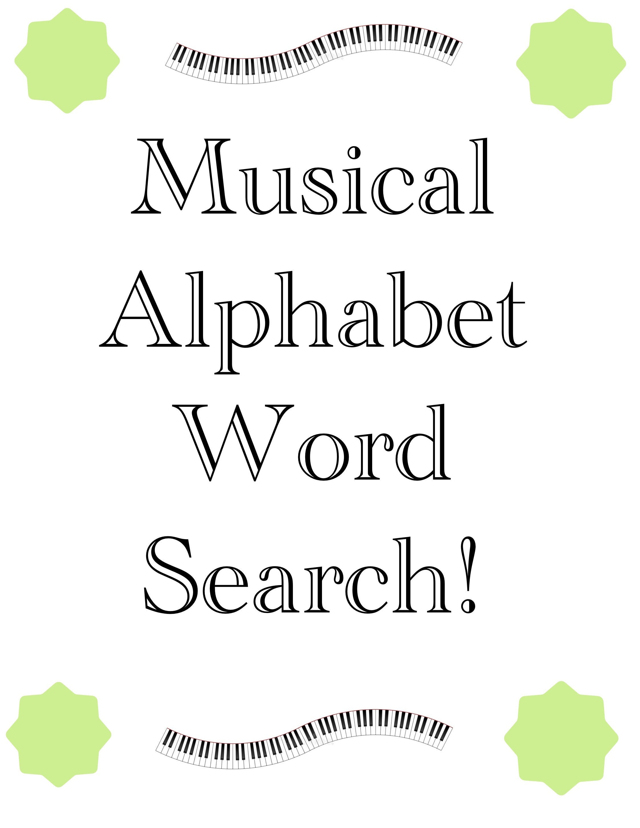 Musical Alphabet Word Searches (3 Levels) - Etsy