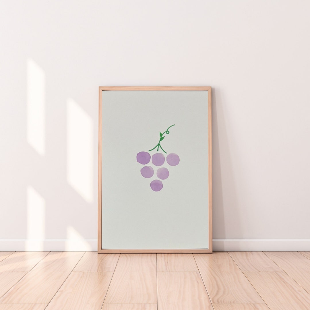 Custom HAND PAINTED Grapes | Pop Color Vibrant Print | Room Decor ...