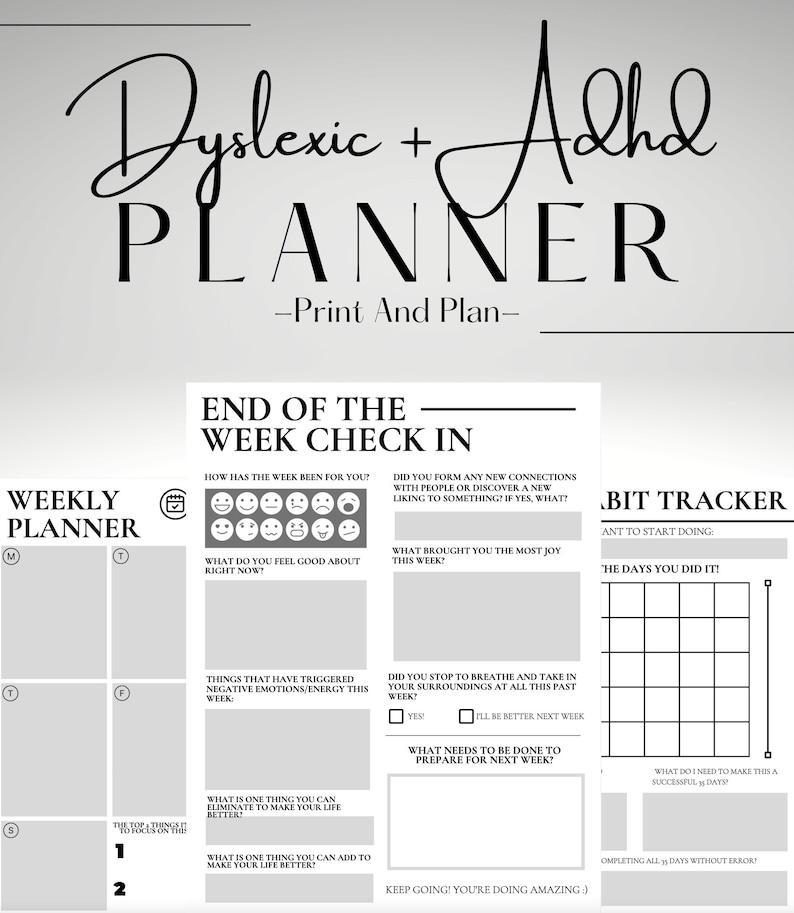 The Best Dyslexia + ADHD Daily/weekly Life Planner | Printable Planner ...