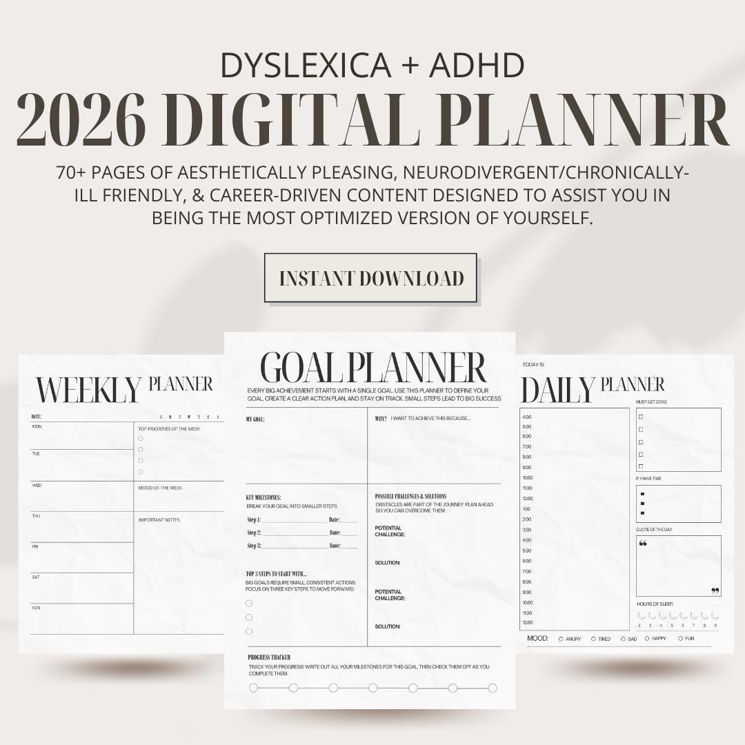 2026 Neurodivergent Business Planner | ADHD + Dyslexia Friendly ...