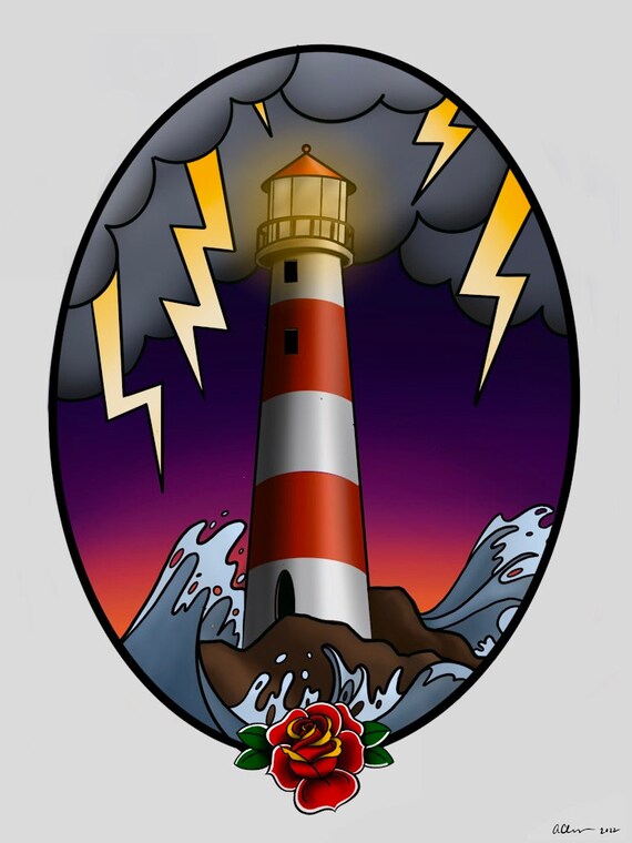 Lighthouse Tattoo Flash