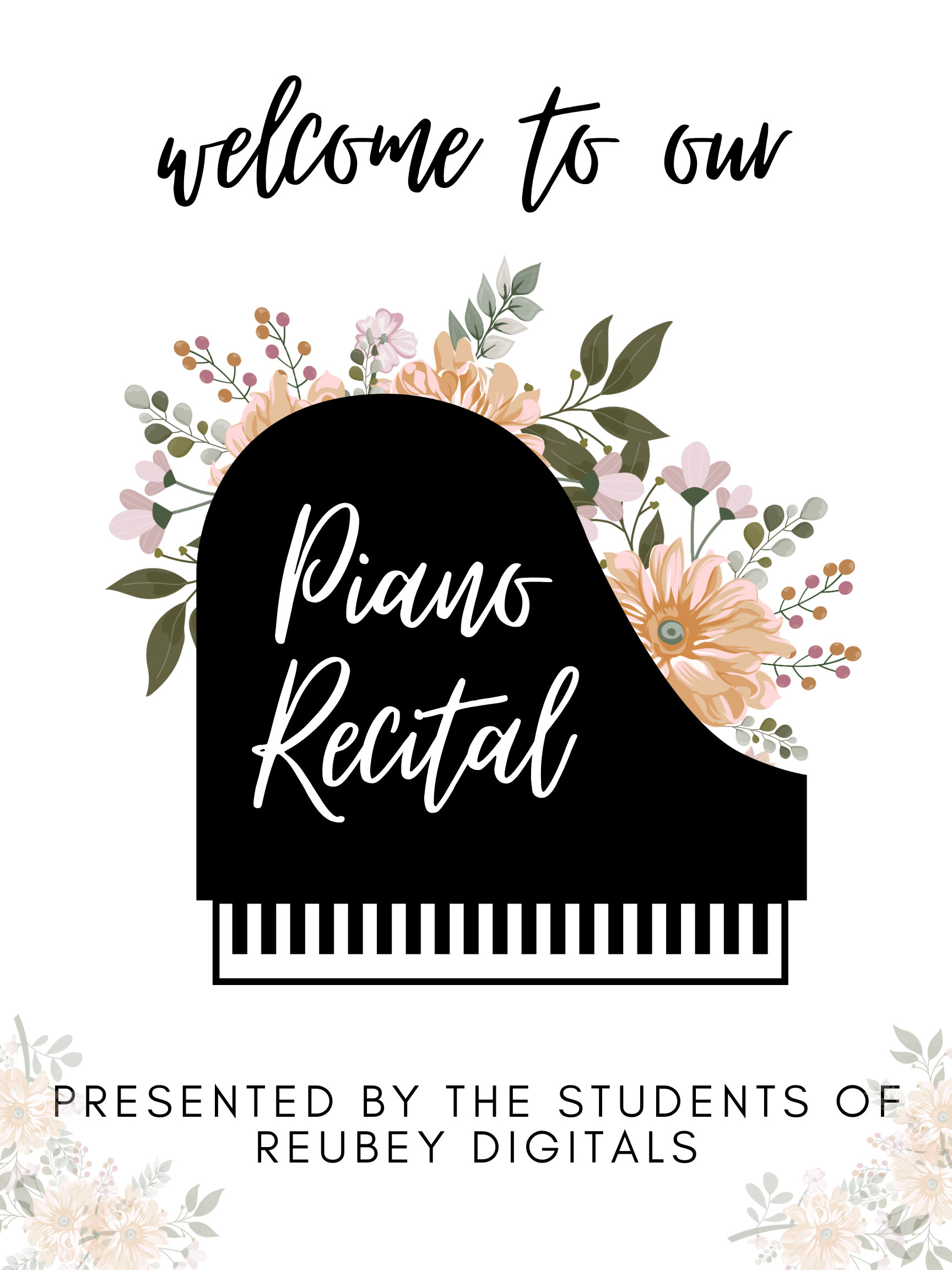 Poster Template | Music, Piano, Voice Studio, Recital | Editable ...