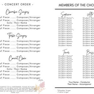 EDITABLE Concert Program Template | Instant Printable Download | Music ...