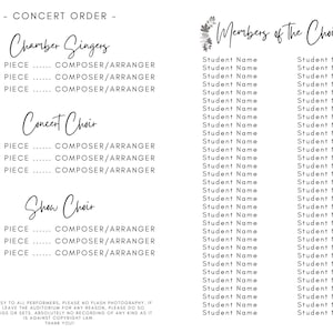 EDITABLE Concert Program Template | Instant Printable Download | Music ...