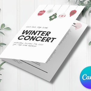 EDITABLE Concert Program Template | Instant Printable Download | Music ...