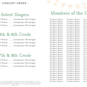 EDITABLE Concert Program Template | Instant Printable Download | Music ...