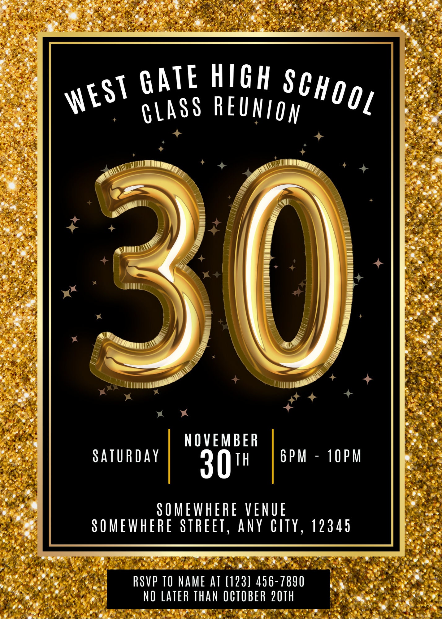EDITABLE Class Reunion Invitation | Instant Printable Download ...