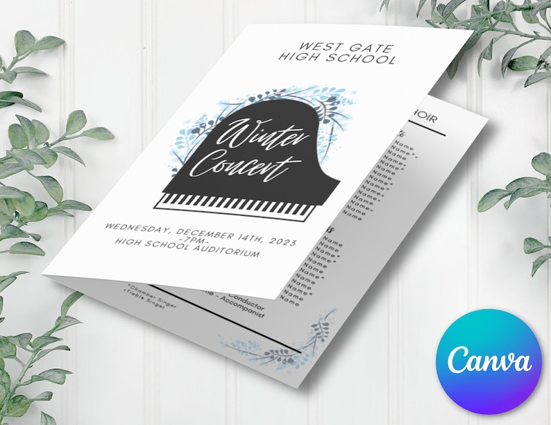 EDITABLE Concert Program Template Instant Printable Download Music ...