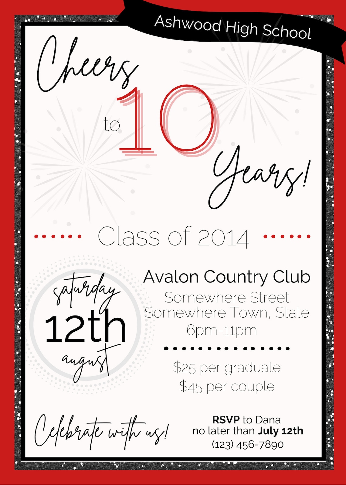 EDITABLE Class Reunion Template | Instant Printable Download | College ...