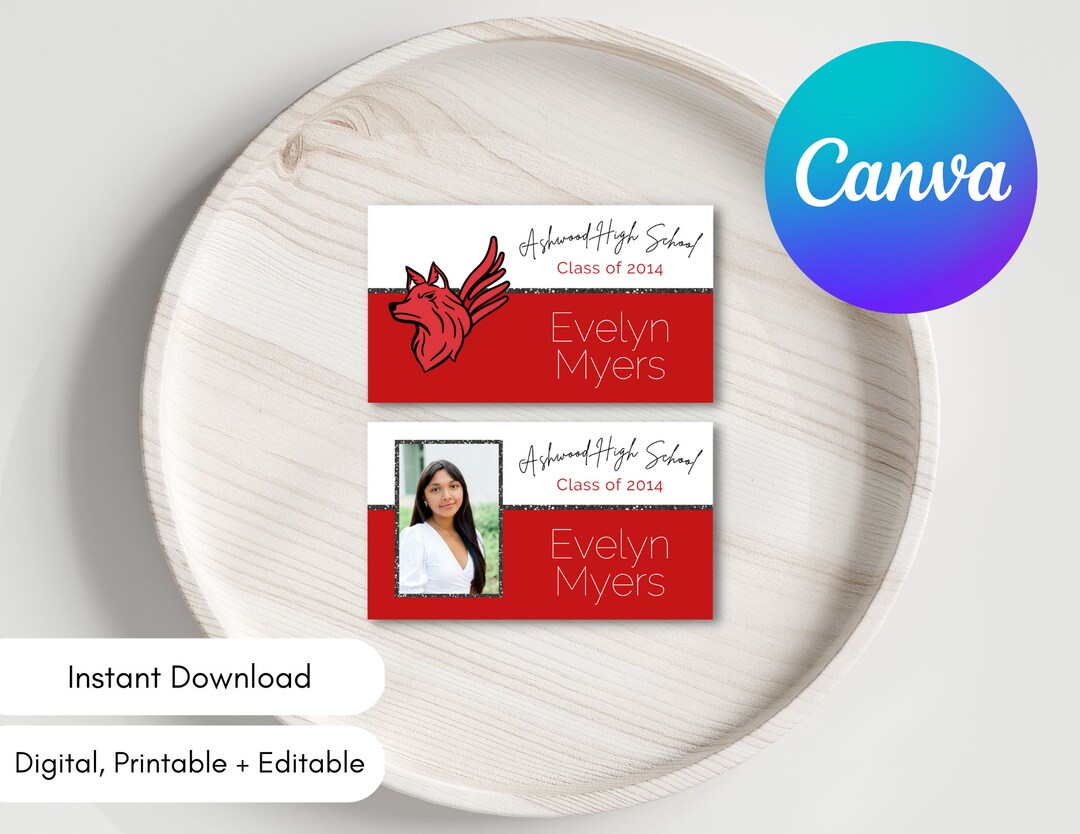 EDITABLE Class Reunion Name Tag Template | Instant Printable Download ...