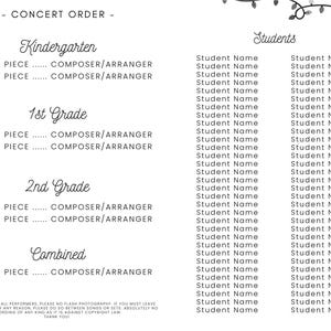 EDITABLE Concert Program Template Instant Printable Download Music ...