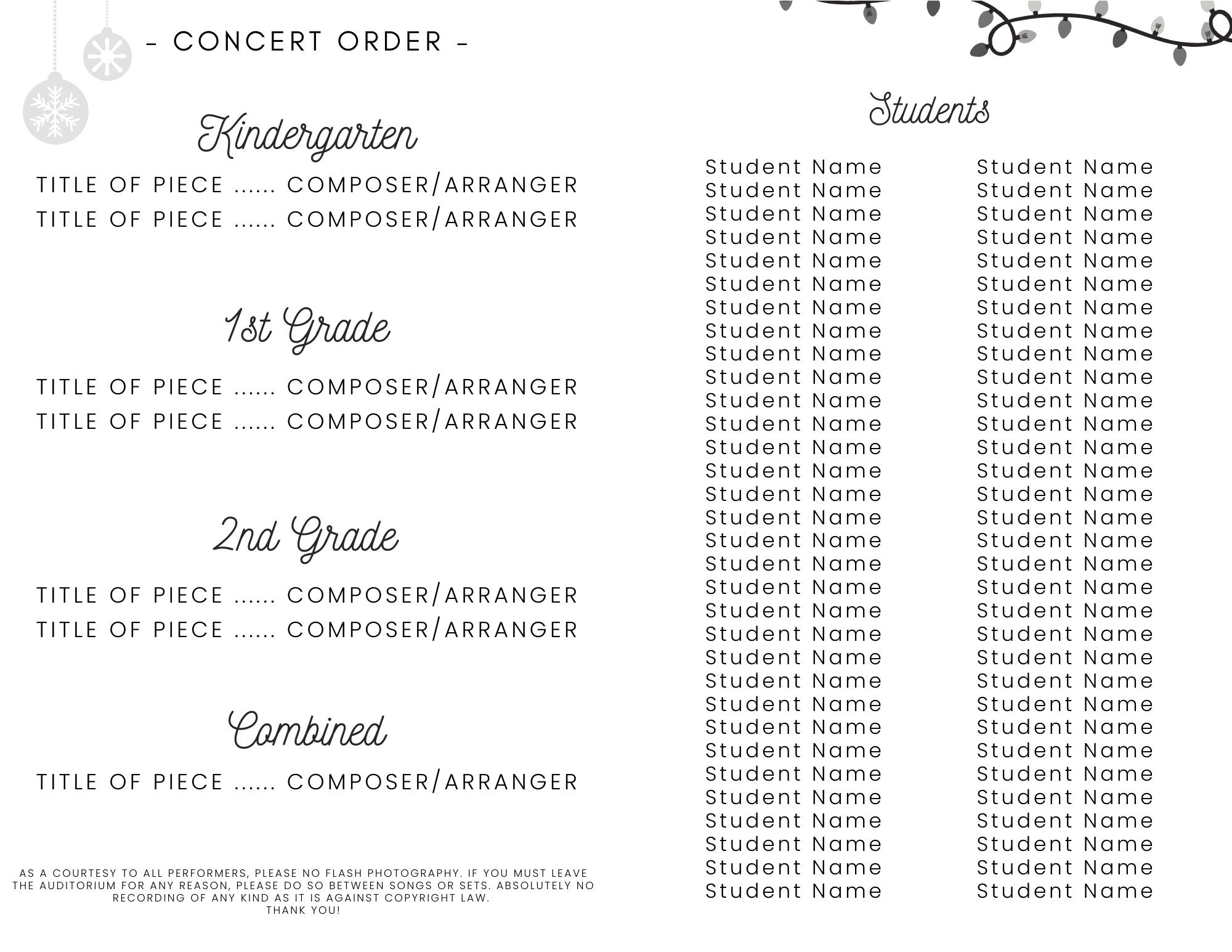 EDITABLE Concert Program Template Instant Printable Download Music ...