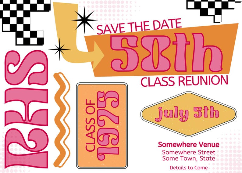 EDITABLE Class Reunion Template | Instant Printable Download | College ...