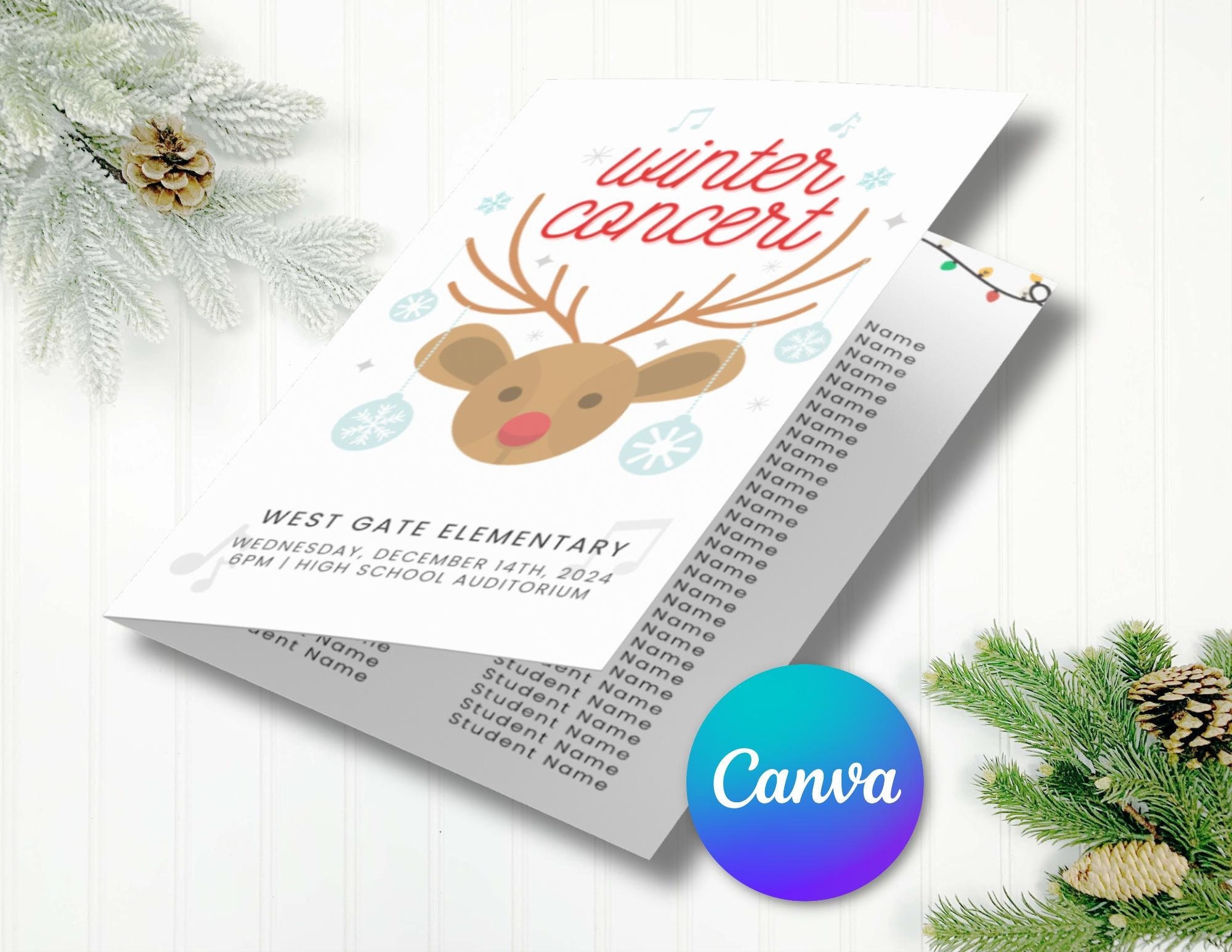 EDITABLE Concert Program Template Instant Printable Download Music ...