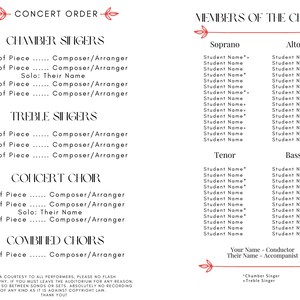 Concert Program Template | Editable Instant Printable Download | Music ...