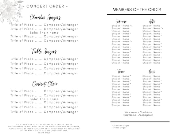 Band Concert Program Template