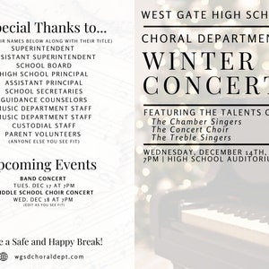 EDITABLE Concert Program Template | Instant Printable Download | Music ...