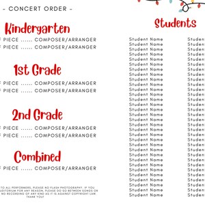 EDITABLE Concert Program Template | Instant Printable Download ...