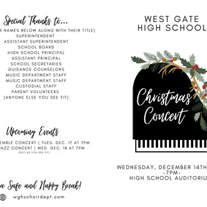 EDITABLE Concert Program Template | Instant Printable Download | Music ...